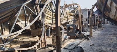 FIRE AFFECTED STOCK OF BUILDING SCRAP, ROOF SHEETS, DRUMSAND MACHINERY ...